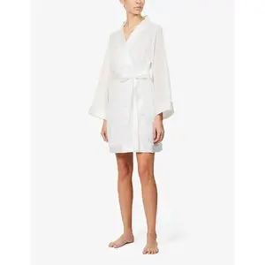 Bluebella Satin-trim Chiffon Kimono - Ivory