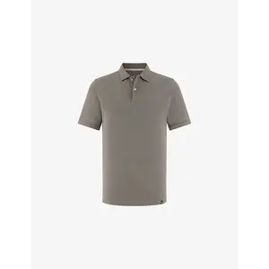 Boggi Milano Short-sleeved Piqué Cotton-blend Polo Shirt - Mud