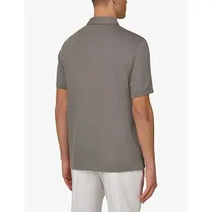 Boggi Milano Short-sleeved Piqué Cotton-blend Polo Shirt - Mud
