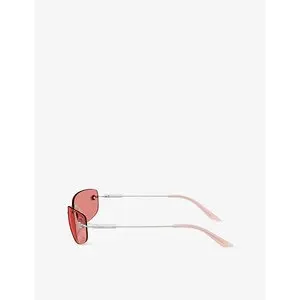Versace Rectangle Frame Metal Sunglasses - Silver