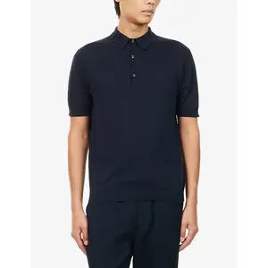 John Smedley Sea Island Cotton Polo Shirt - Midnight