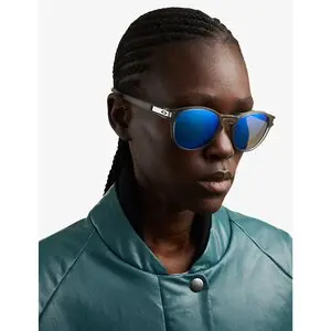 Oakley Oval Frame Sunglasses With Metallic Lenses