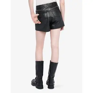 Zadig&Voltaire Siddyl Stud-embellished Leather Shorts