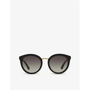 Dolce & Gabbana Round Frame Acetate Sunglasses - Black