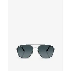 Ray-ban Ray-Ban Square Frame Titanium Sunglasses Silver