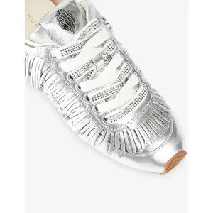 Kurt Geiger Islington Fringed Leather Trainers