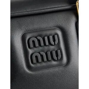 Miu Miu Arcadie Leather Top Handle Bag - Nero