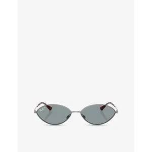 Ray-ban Oval-frame Metal Sunglasses - Silver