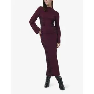 LEEM Jacquard Slim-fit Knitted Pencil Skirt