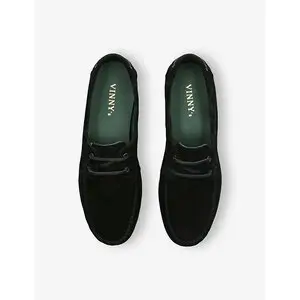 VINNY'S Boatman Suede Lace-up Boat Shoes