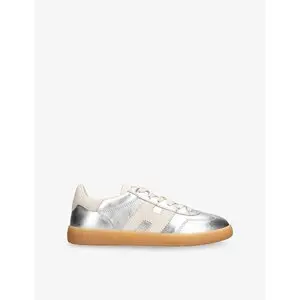 Hogan Hogan Metallic-Leather Low-Top Trainers Silver Com