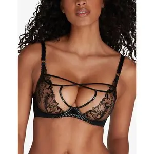 Agent Provocateur Ozella Plunge Underwired Stretch-mesh Bra
