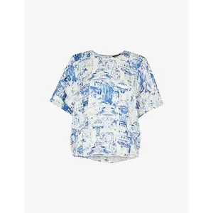 Whistles Rome Print Regular-fit Woven Blouse