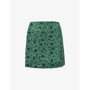 AMY LYNN Tina Bouclé Sequin Mini Skirt