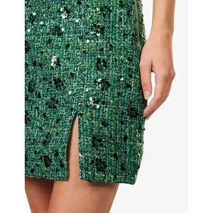AMY LYNN Tina Bouclé Sequin Mini Skirt