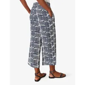 Whistles Abstract Print Cropped Woven Trousers