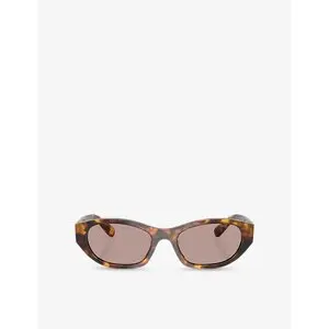 Miu Miu Acetate Irregular Frame Sunglasses - Brown