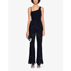 Sandro Asymmetric Slim-fit Stretch-knit Jumper