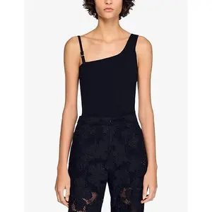 Sandro Asymmetric Slim-fit Stretch-knit Jumper