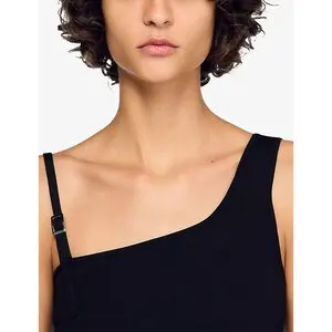 Sandro Asymmetric Slim-fit Stretch-knit Jumper