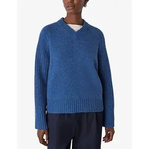 Whistles V-neck Knitted Wool Jumper