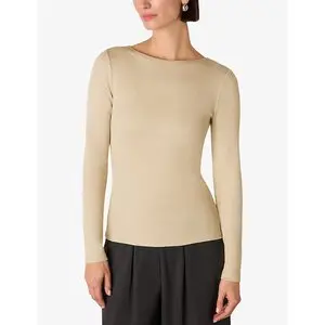 Whistles Boat-neck Stretch-knit Top