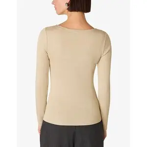 Whistles Boat-neck Stretch-knit Top