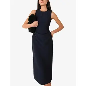 Whistles Nora Textured Woven Midi Dress