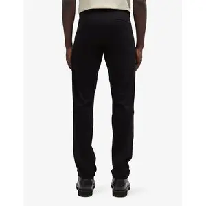 BOSS Casual Slim-fit Straight-leg Stretch-cotton Trousers - Black