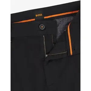 BOSS Casual Slim-fit Straight-leg Stretch-cotton Trousers - Black