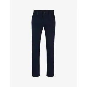 BOSS Casual Slim-fit Straight-leg Stretch-cotton Trousers - Dark Blue