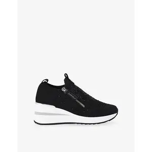 Carvela Embellished Fabric Trainers With Chunky Sole - Black