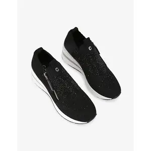 Carvela Embellished Fabric Trainers With Chunky Sole - Black