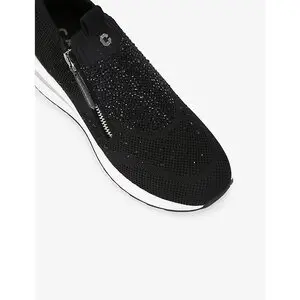 Carvela Embellished Fabric Trainers With Chunky Sole - Black