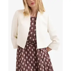PHASE EIGHT Cropped Stretch-woven Jacket - Cream