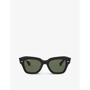 Ray-ban Rb2186 Rectangular-frame Sunglasses - Black
