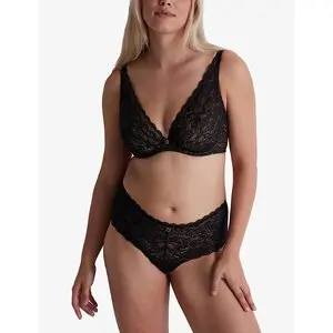 AUBADE Rosessence Underwired Stretch-lace Plunge Bra - Noir