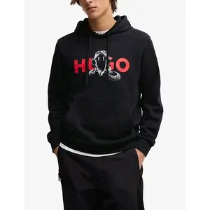 Hugo Cotton Jersey Hoodie With Graphic Print