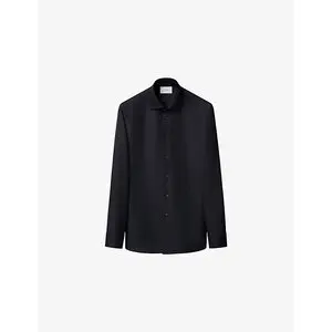 Eton Houndstooth King Long-sleeve Contemporary-fit Cotton Twill Shirt - Black