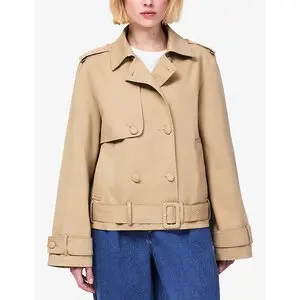 RO&ZO Cropped Belted Cotton Trench Coat