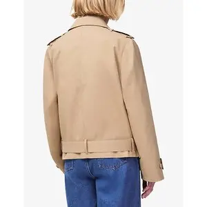 RO&ZO Cropped Belted Cotton Trench Coat