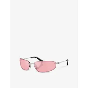 Miu Miu Oval-frame Metal Sunglasses
