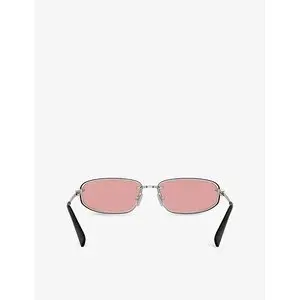 Miu Miu Oval-frame Metal Sunglasses