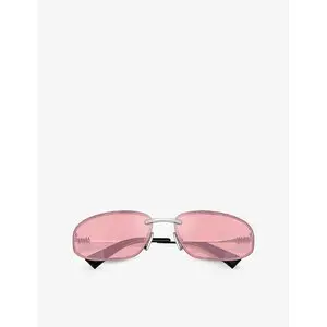 Miu Miu Oval-frame Metal Sunglasses