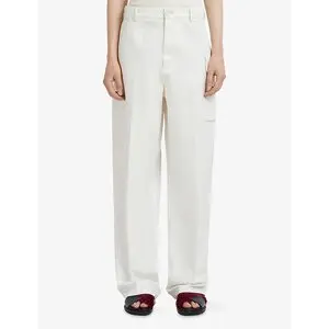 Marni Logo-patch Cotton Gabardine Cargo Trousers - 00w01