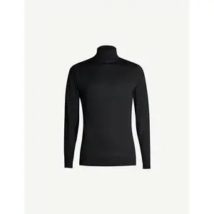 John Smedley Cherwell Turtleneck Wool Jumper - Black