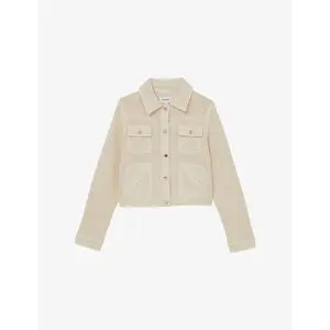 REISS Textured Cotton-blend Trucker Jacket - Neutral