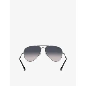 Ray-ban Rb3825 Old Aviator-frame Metal Sunglasses - Grey