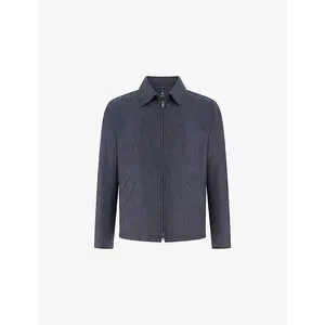 Boggi Milano Side-pocket Linen-blend Bomber Jacket - Indigo