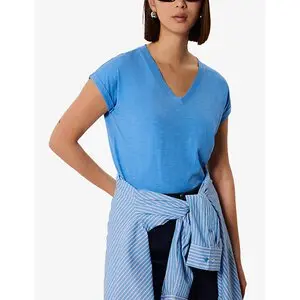Whistles Willa Cotton-jersey T-shirt - Blue